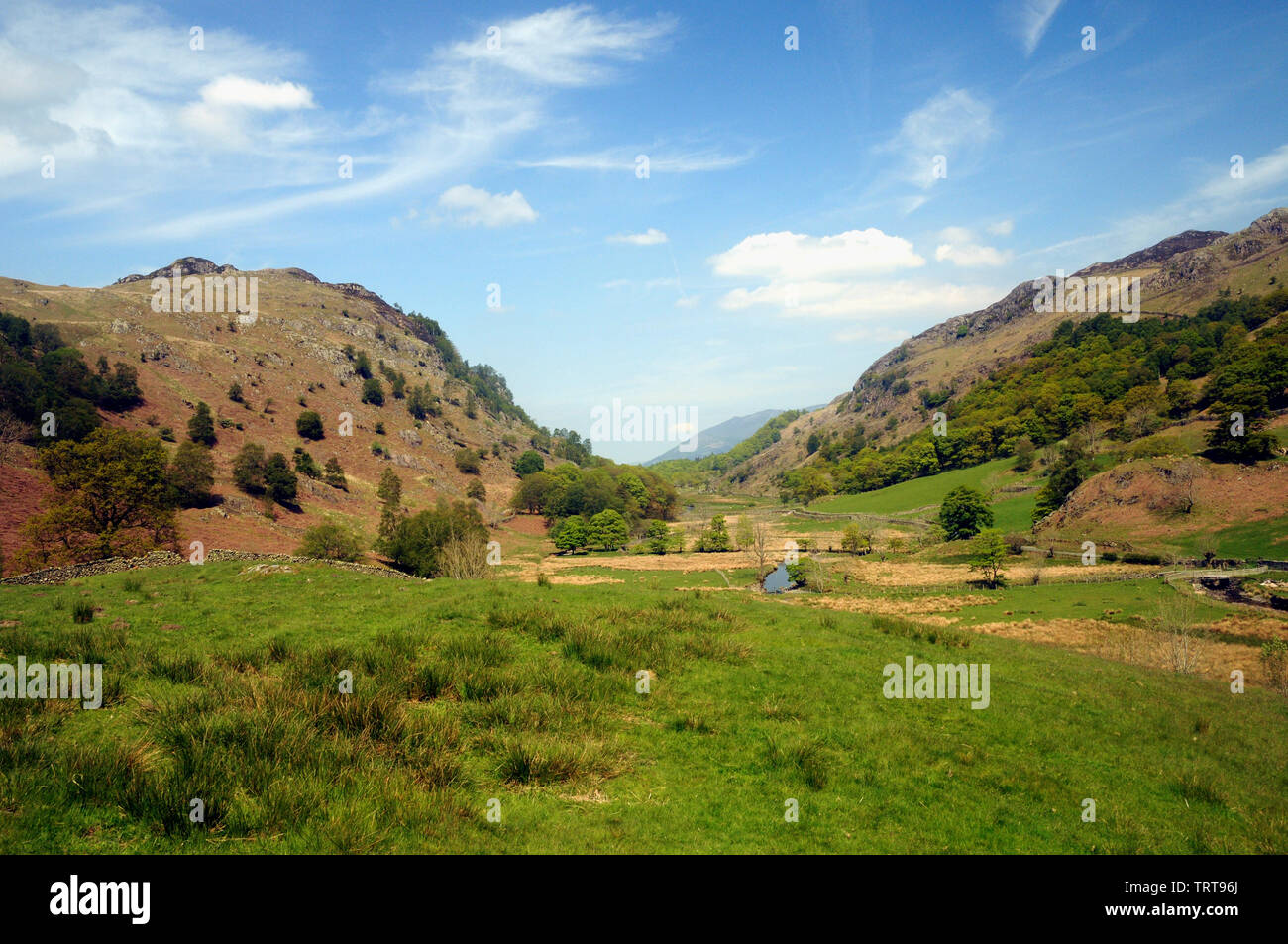 Looking down Watendlath Beck from near the hamlet of Watendlath in the ...