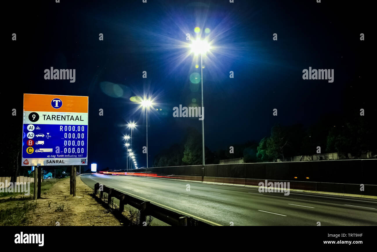 Johannesburg, South Africa - October 24 2011: Motorway Signs on Highway ...
