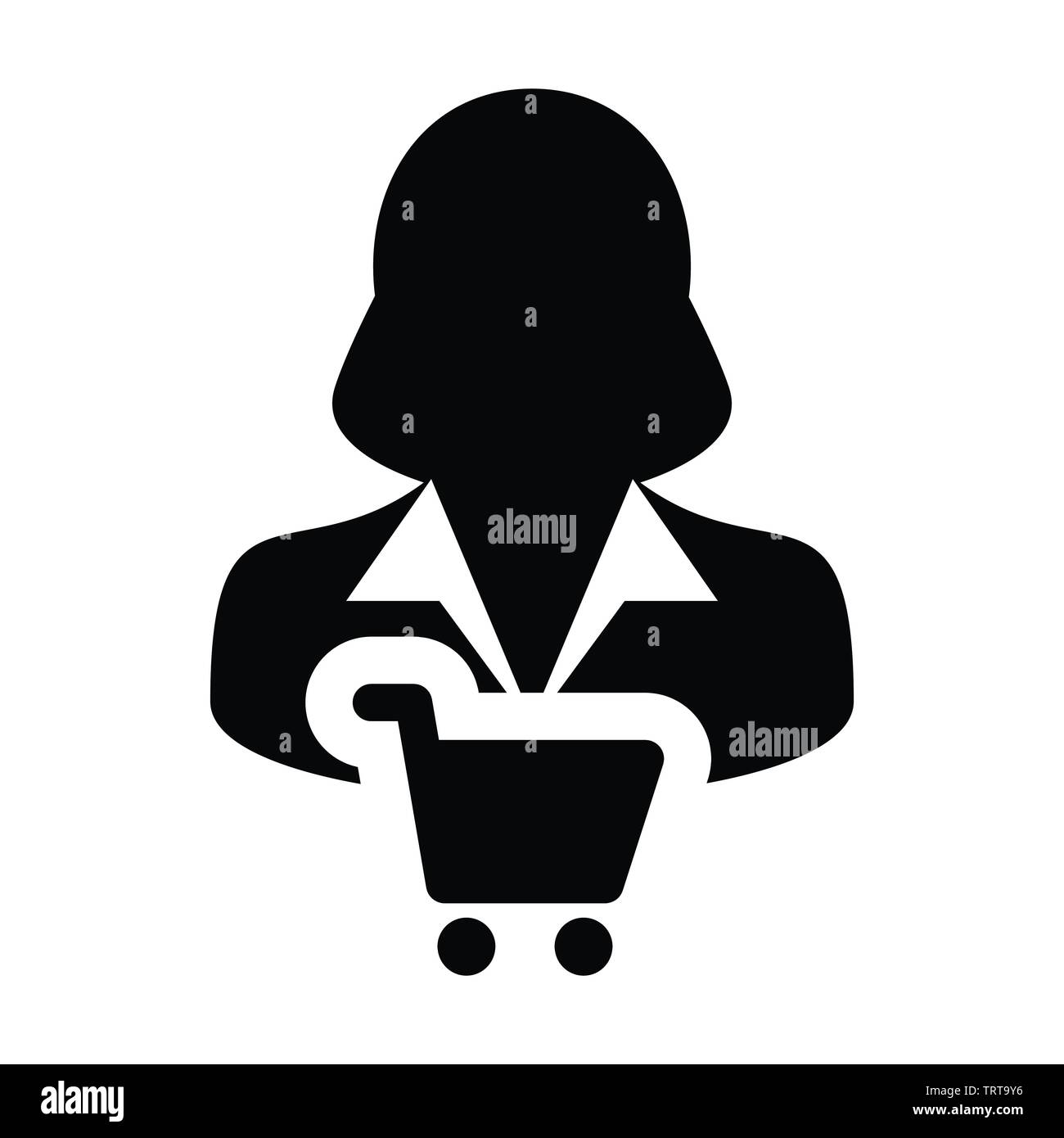 Customer icon vector with female customer person profile avatar symbol ...