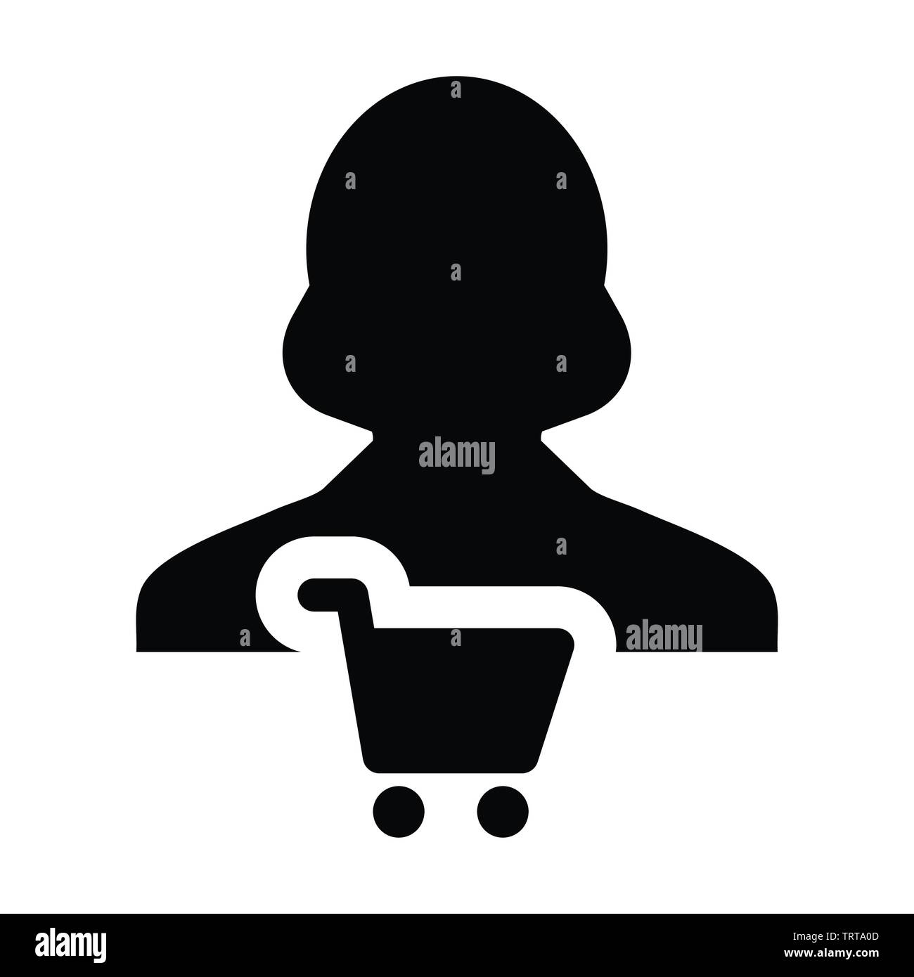 Buyer icon vector with female customer person profile avatar symbol for ...