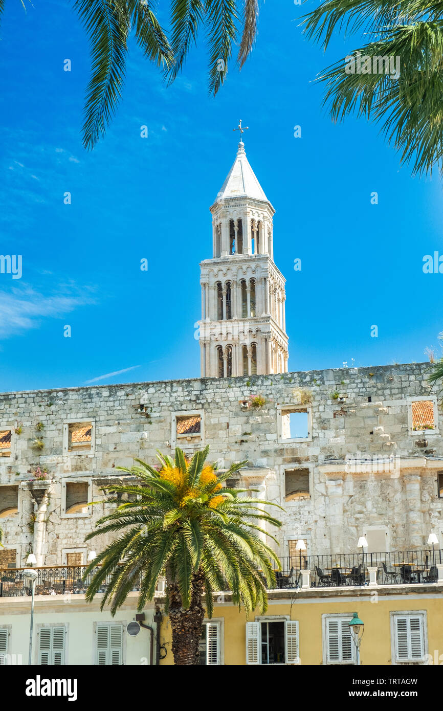Split, Croatia, walls of palace of Roman emperor Diocletian from 3rd ...
