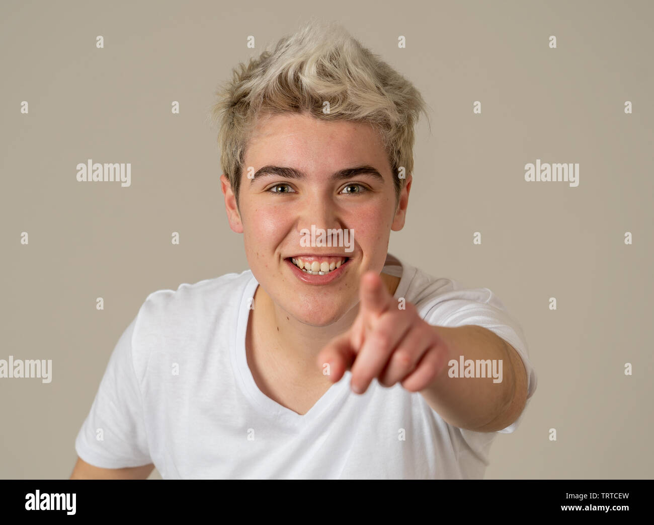 Happy excited young transgender person hi-res stock photography and ...