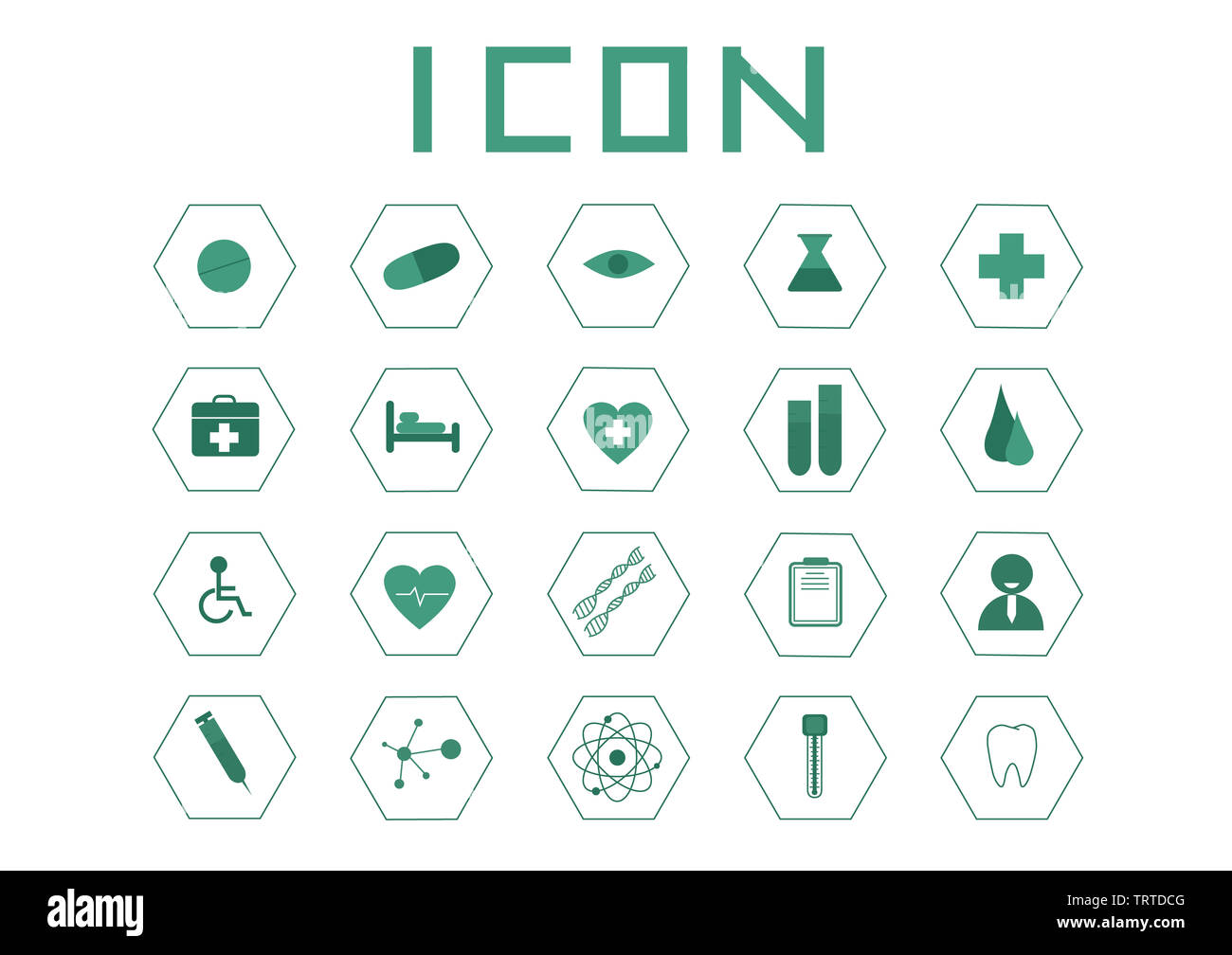 Collection medical design. Medical green Icons with White Background ...