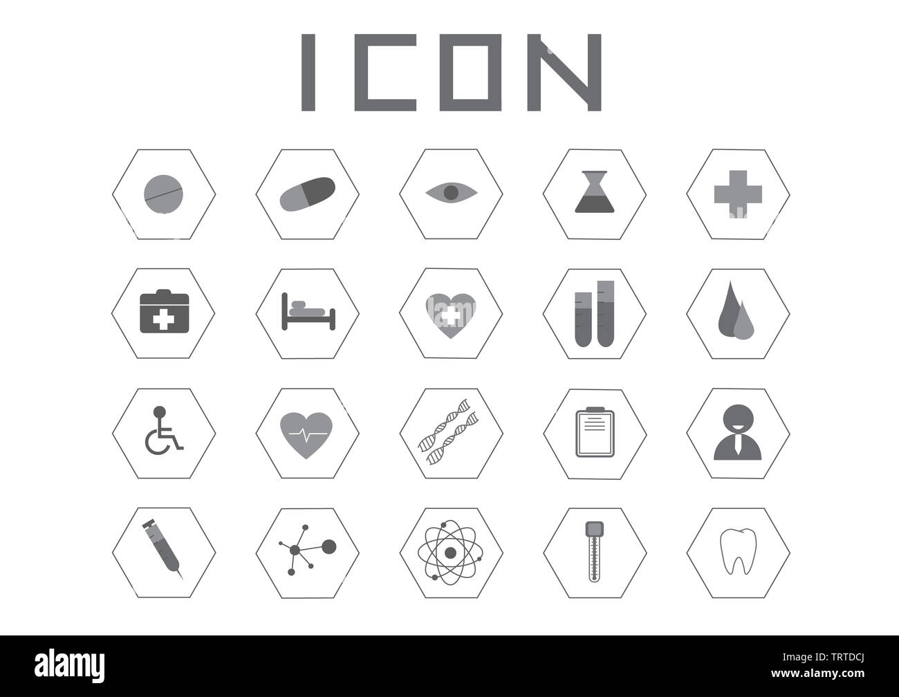 Collection medical design. Medical grey Icons with White Background ...