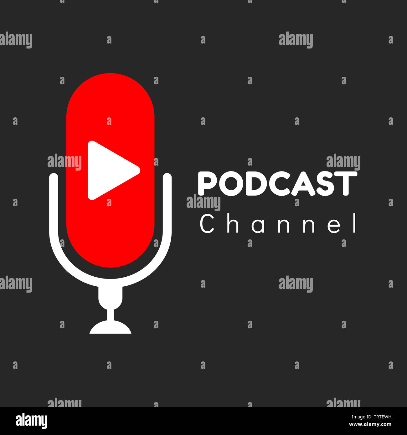logo or icon podcast channel with black background,vector graphic Stock ...