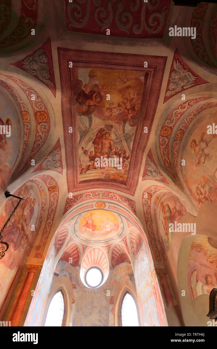 Interior of the Chapel, Bled Castle, Lake Bled, Bled town, Julian Alps ...