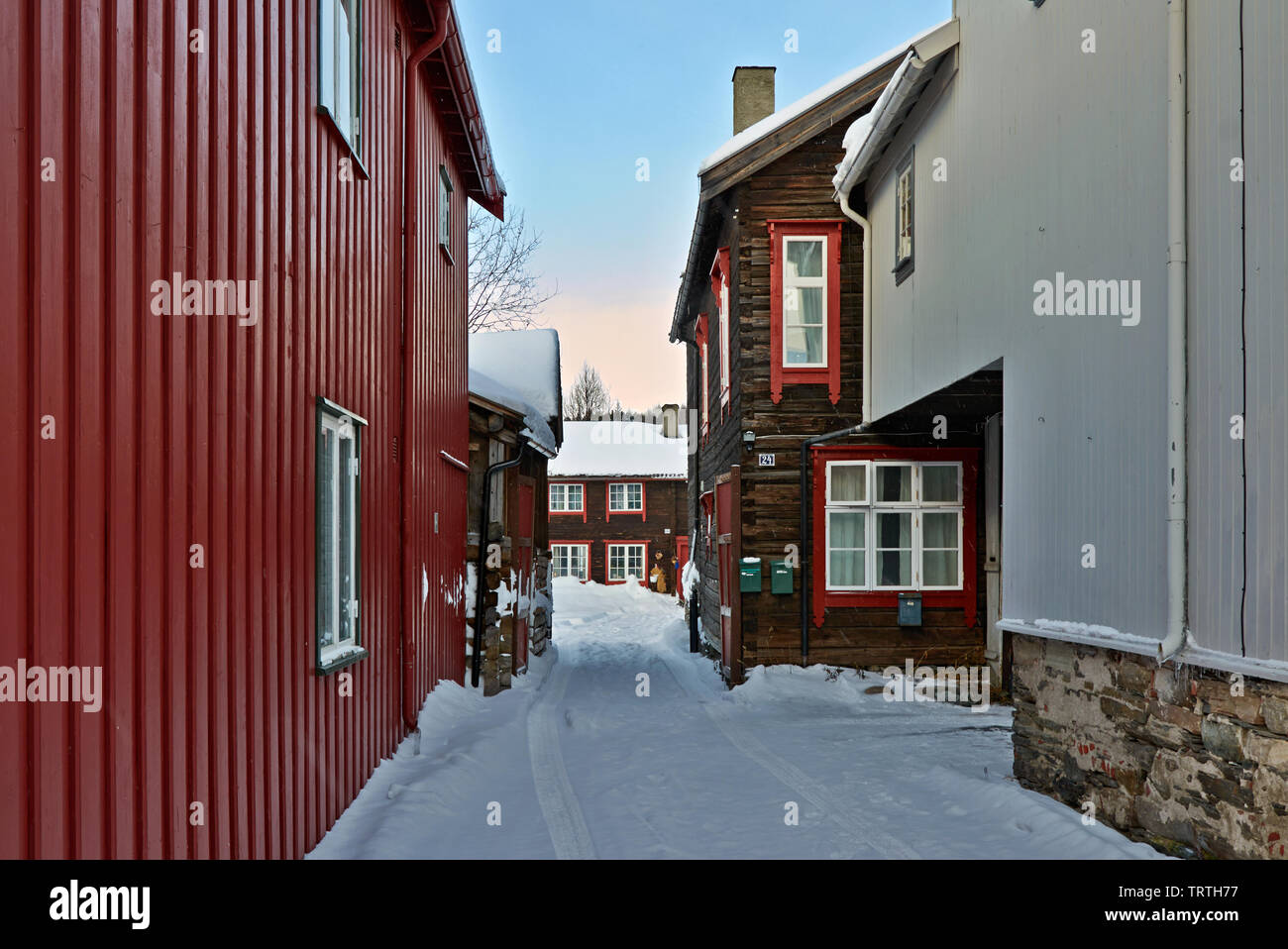 Norway. Recorded on a tour of the historic city of Roros Stock Photo ...