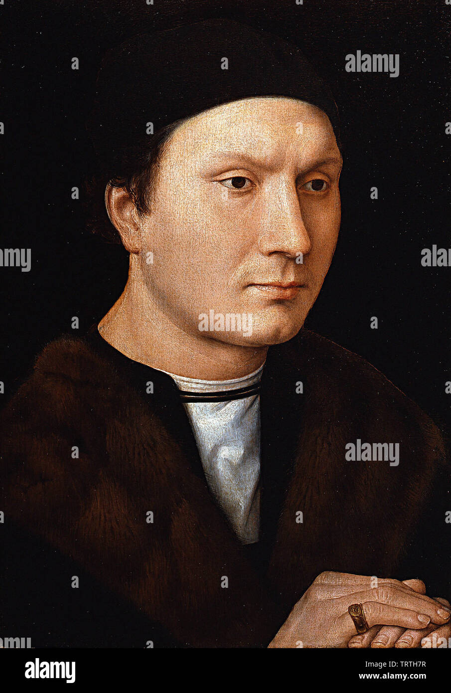 Hans Memling - Portrait An Unknown Man With Letter 1485 Stock Photo - Alamy