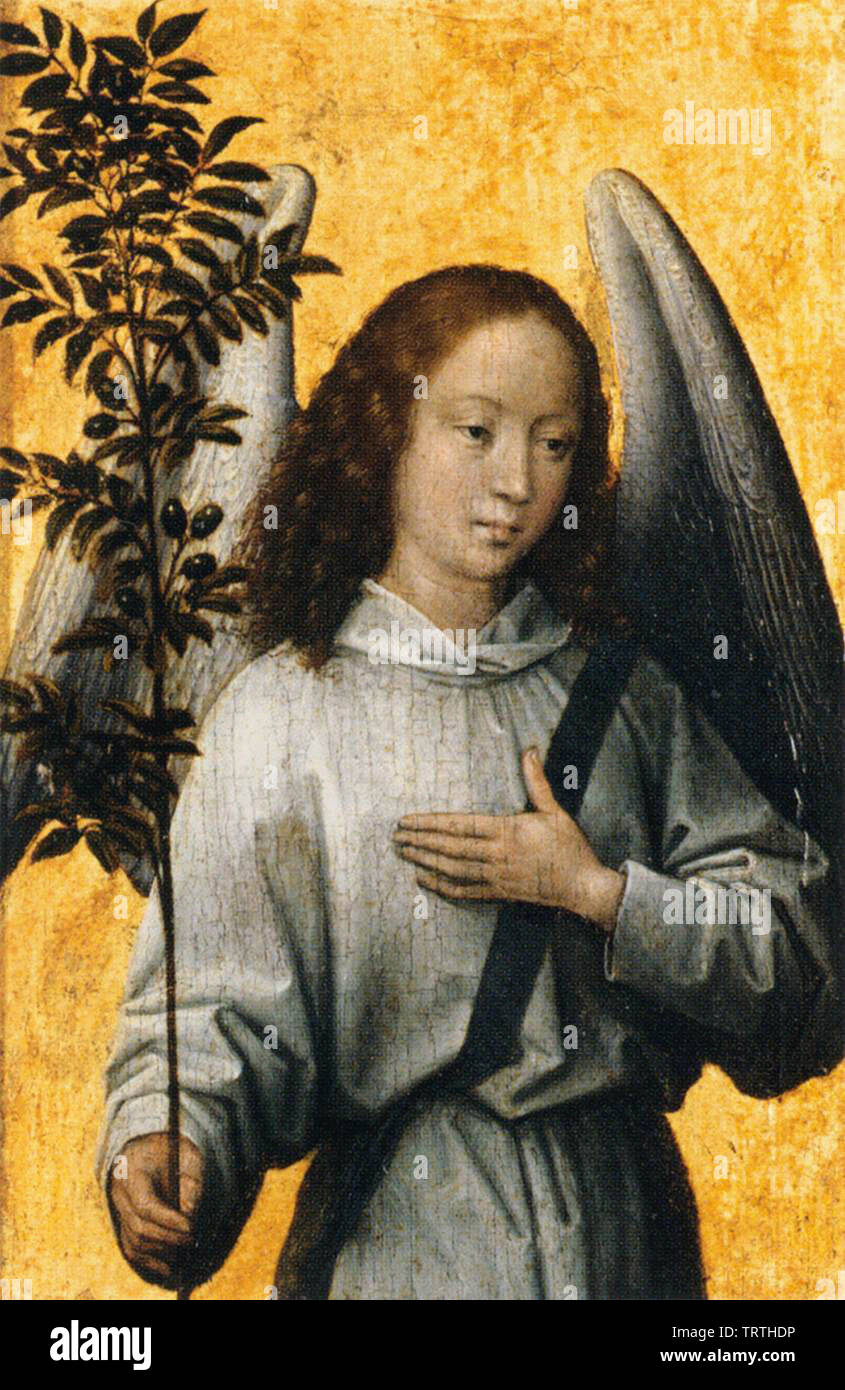 Hans Memling - Angel Holding An Olive Branch 1480 Stock Photo - Alamy