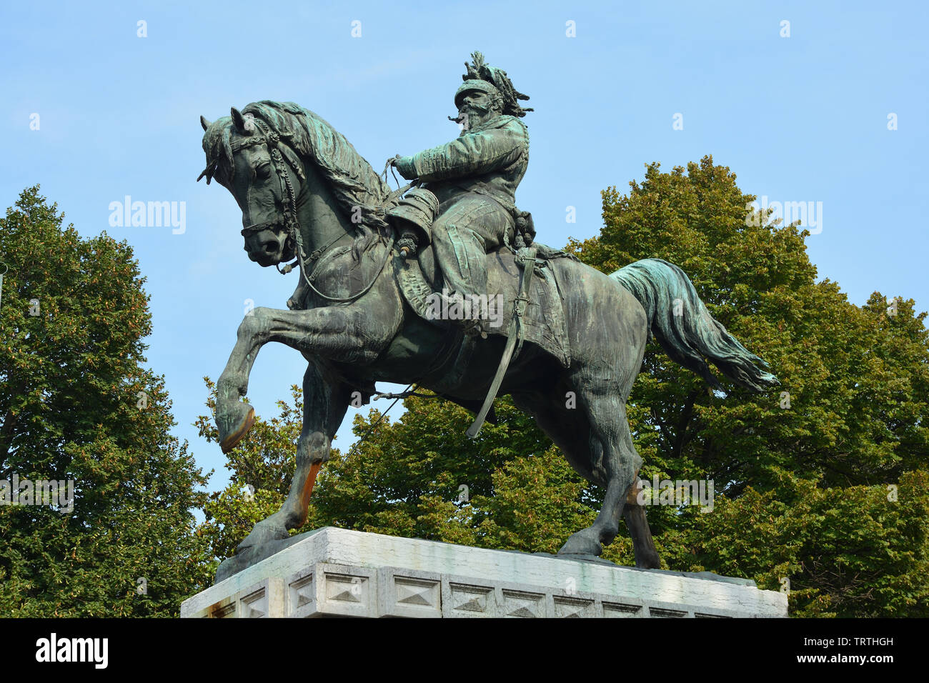 Equestrian statue of the first King of Italy Victor Emmanuel II on the ...