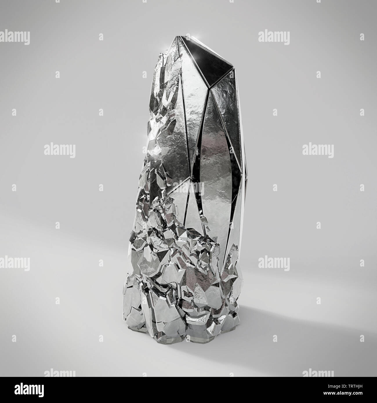 steel monolith, abstract shape on white ground Stock Photo - Alamy