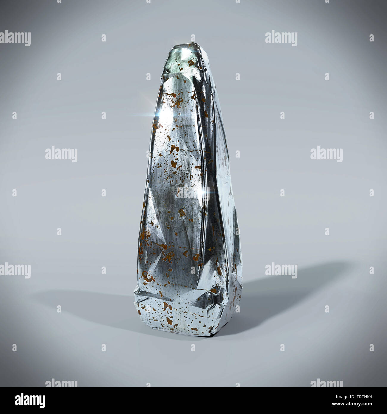 steel monolith, abstract shape on white ground Stock Photo - Alamy