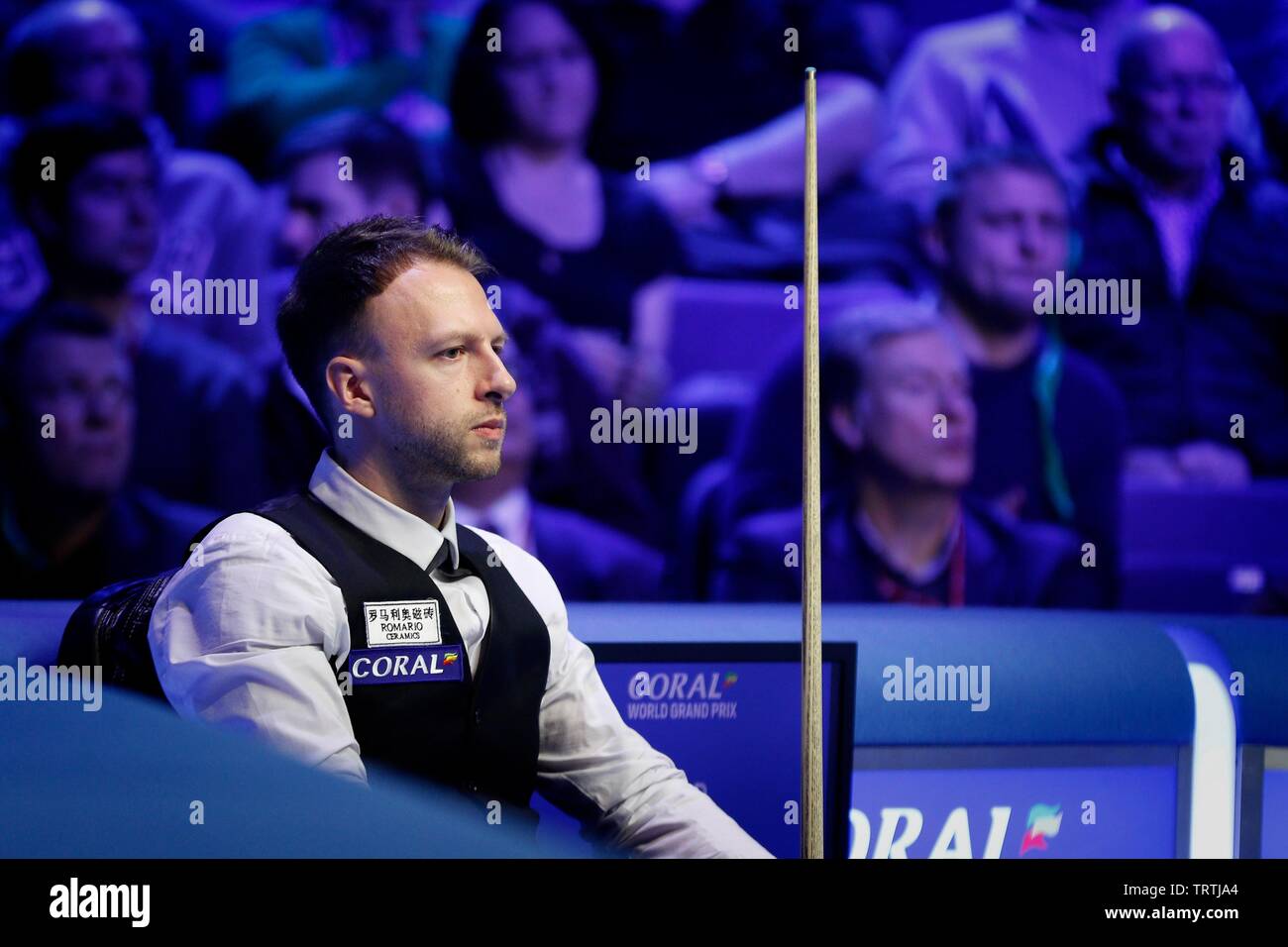 Judd Trump looks on. Judd Trump from Bristol, and Ali Carter from ...