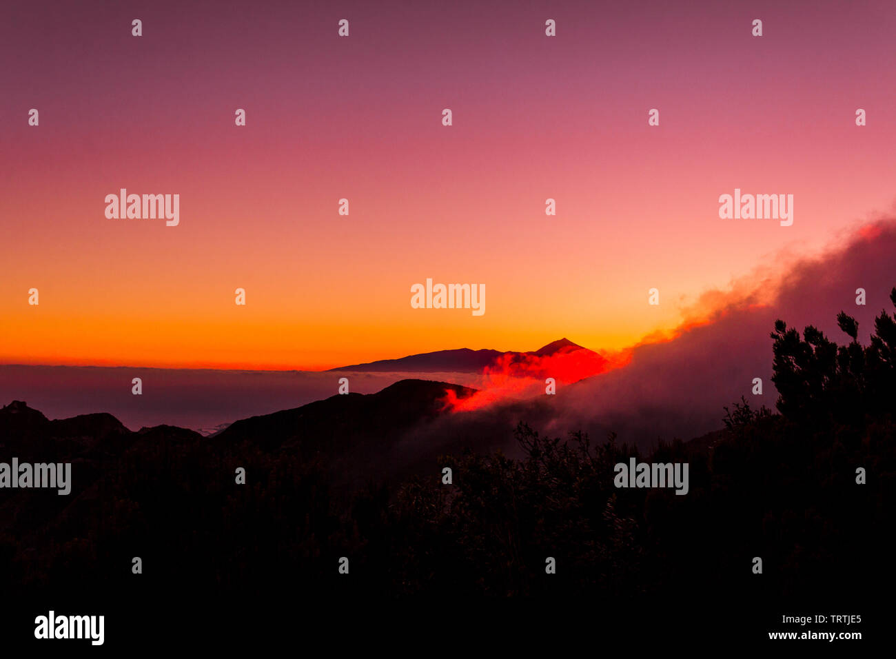 Photography of volcano El Teide, sunset. Tenerife, Spain, Canary ...