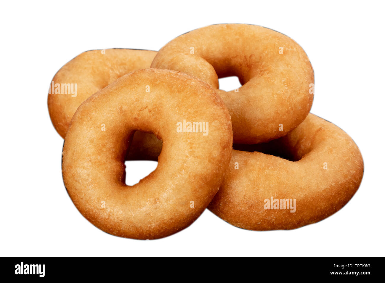 Juicy fresh donuts on white isolated background. Donuts without plates ...