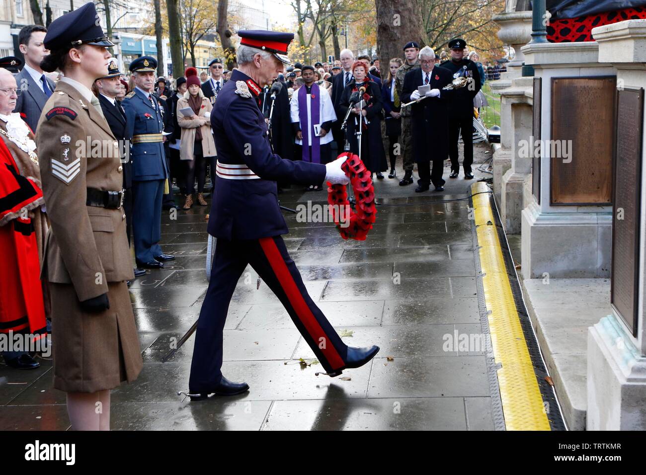 Edward Gillespie, the new Lord Lieutenant of Gloucestershire lays the ...
