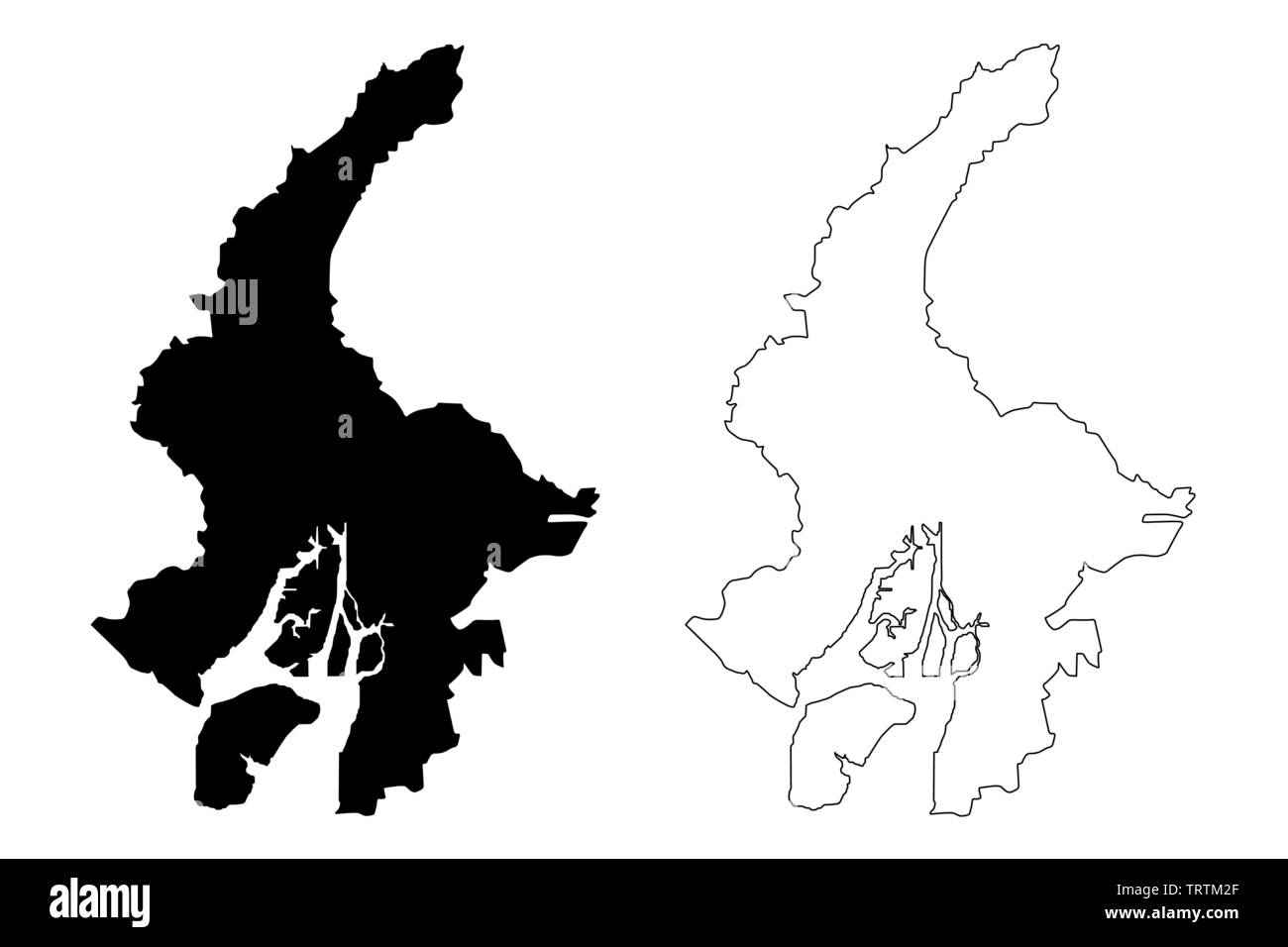 Guayas Province (Republic of Ecuador, Provinces of Ecuador) map vector ...