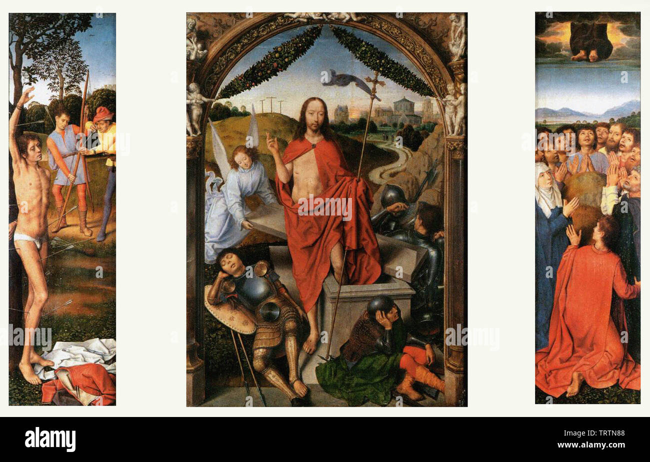 Hans Memling - Resurrection Central Panel Triptych Resurrection 1490 Stock Photo - Alamy