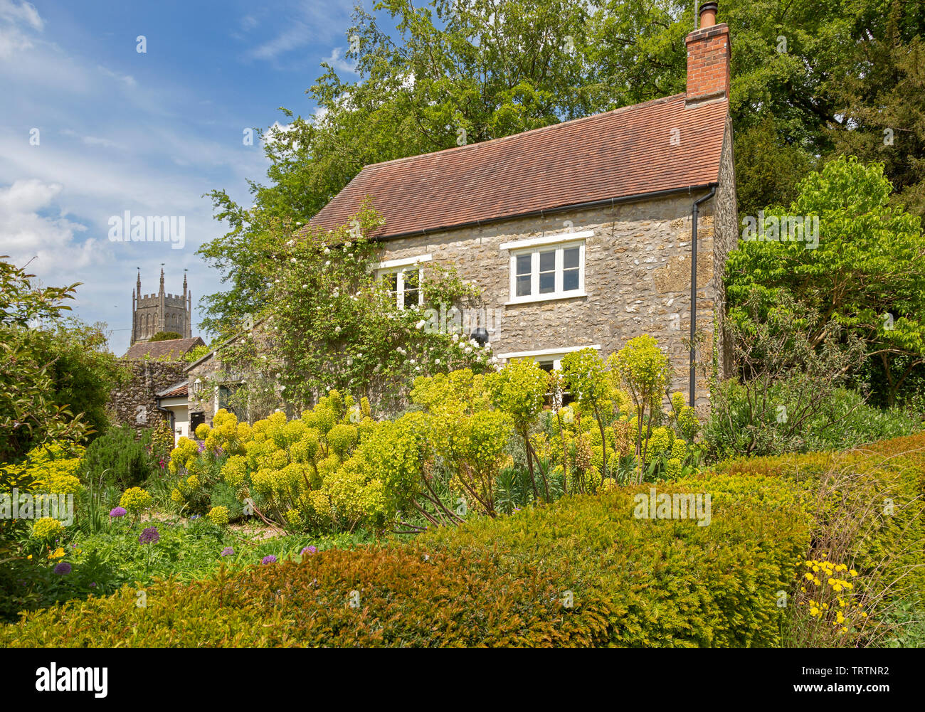 Attractive old country cottage and garden, Mells, Somerset, England, UK ...