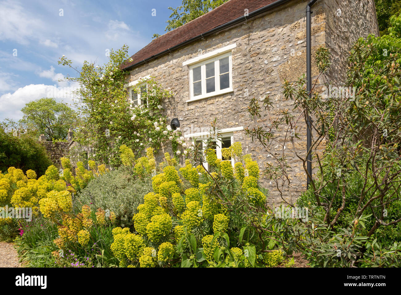 Attractive old country cottage and garden, Mells, Somerset, England, UK ...