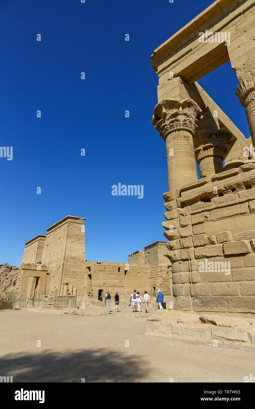 The Temple of Philae, an Egyptian temple complex on Agilkia Island ...
