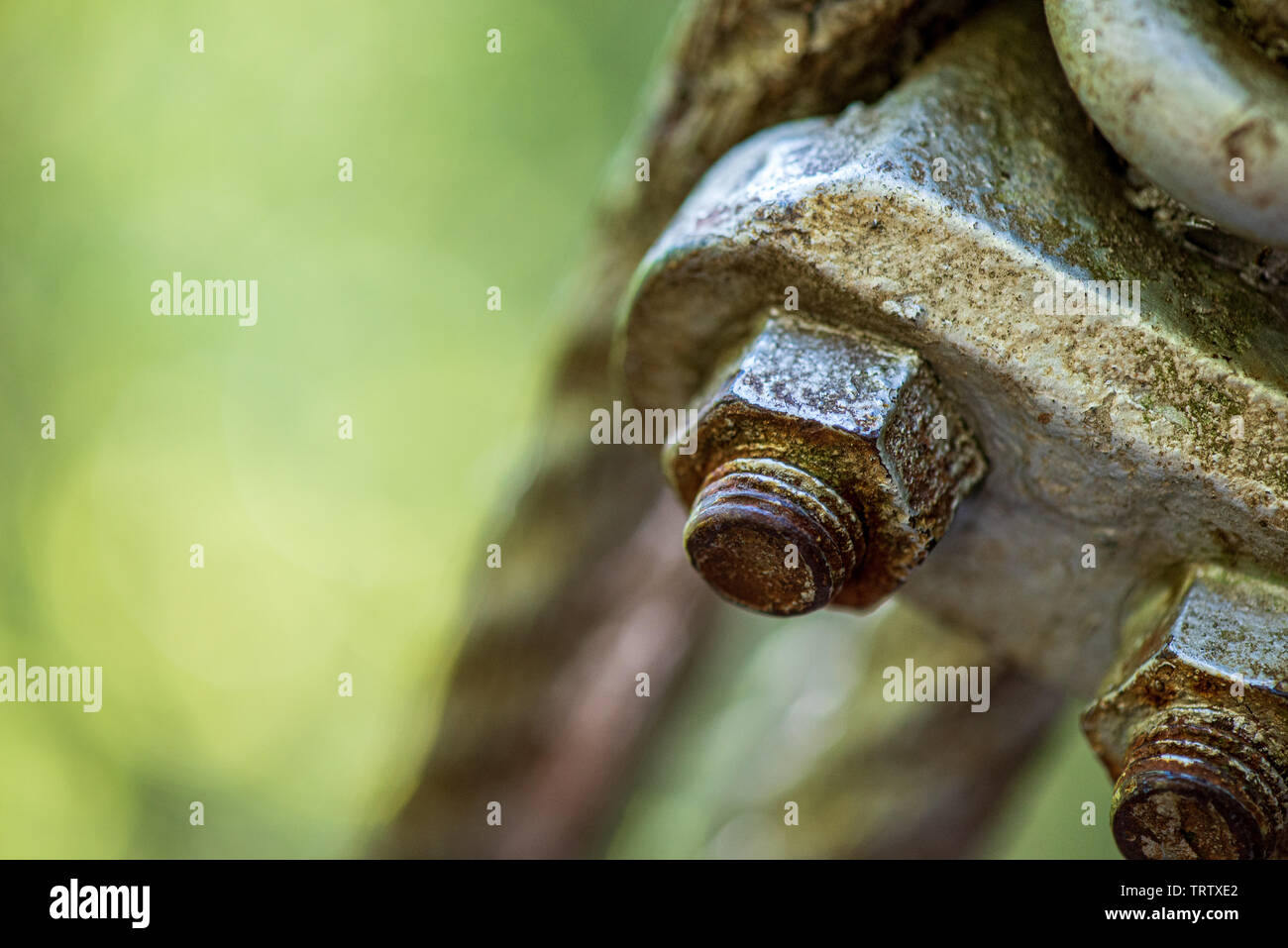 metal chain and wire rope holding bridge in place. steel construction ...