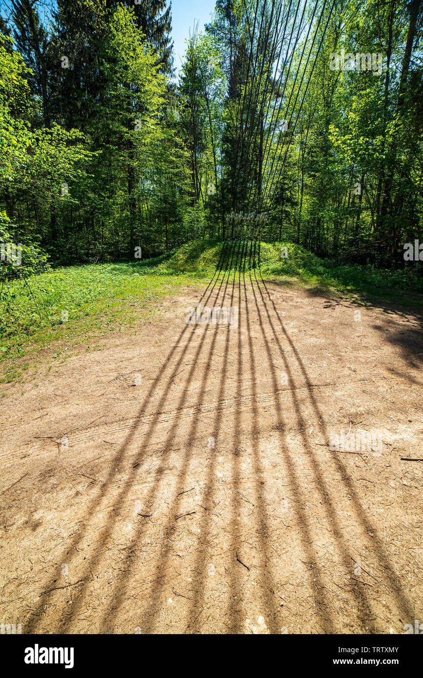 metal chain and wire rope holding bridge in place. steel construction ...