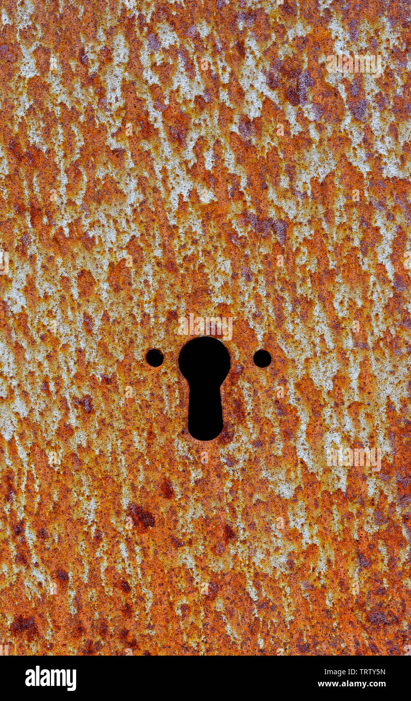 Backgrounds and textures: keyhole in very old rusty metal door Stock ...