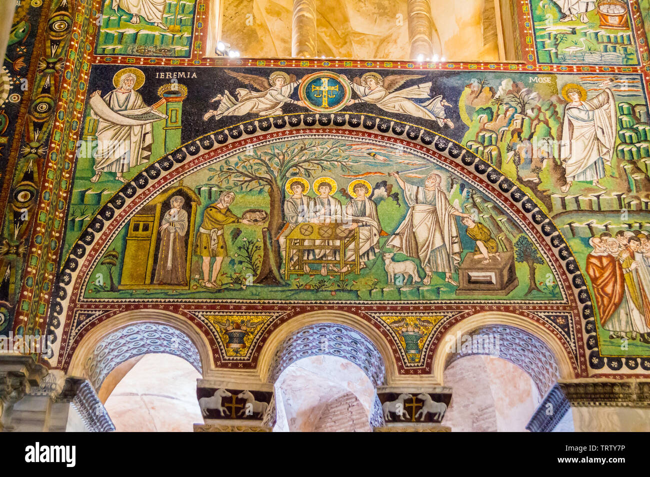 Mosaic of Abraham and Isaac, Basilica of San Vitale, AD547, Mosaic ...