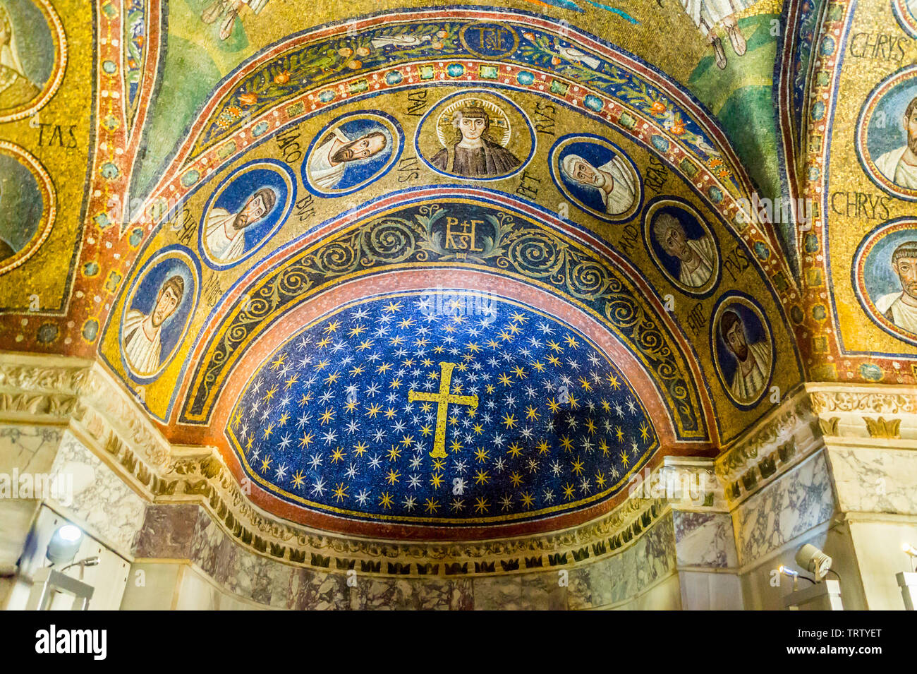 Mosaics, Archiepiscopal chapel of Sant'Andrea, c 500AD, Ravenna, Emilia ...