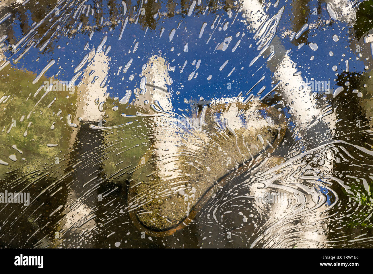 abstract water background with drops floating Stock Photo - Alamy