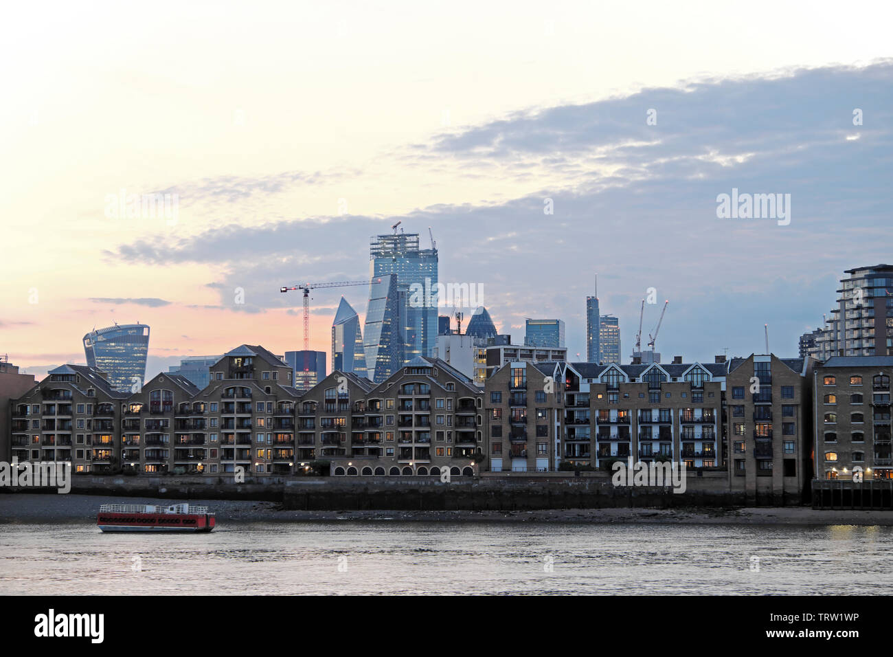 Thames homes apartments London living Wapping flats on river view from ...