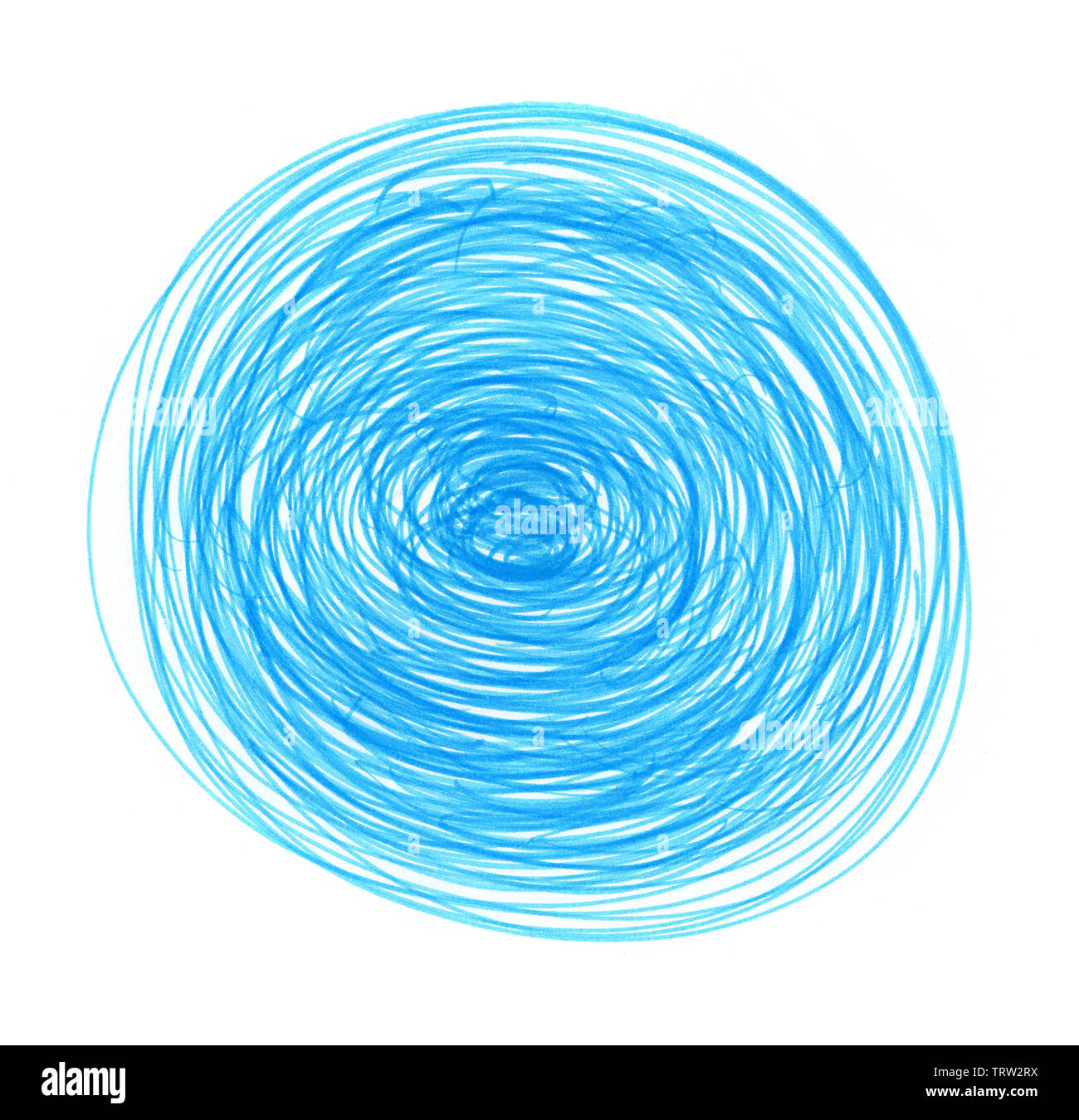 Abstract blue drawn round element for design on white background Stock ...