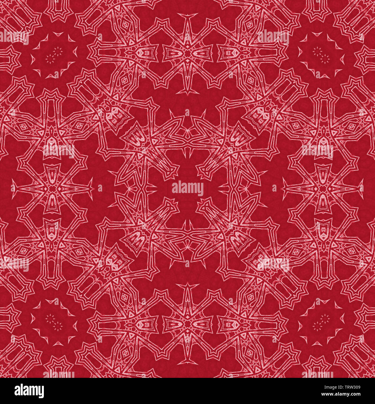 Abstract white pattern on red background Stock Photo - Alamy