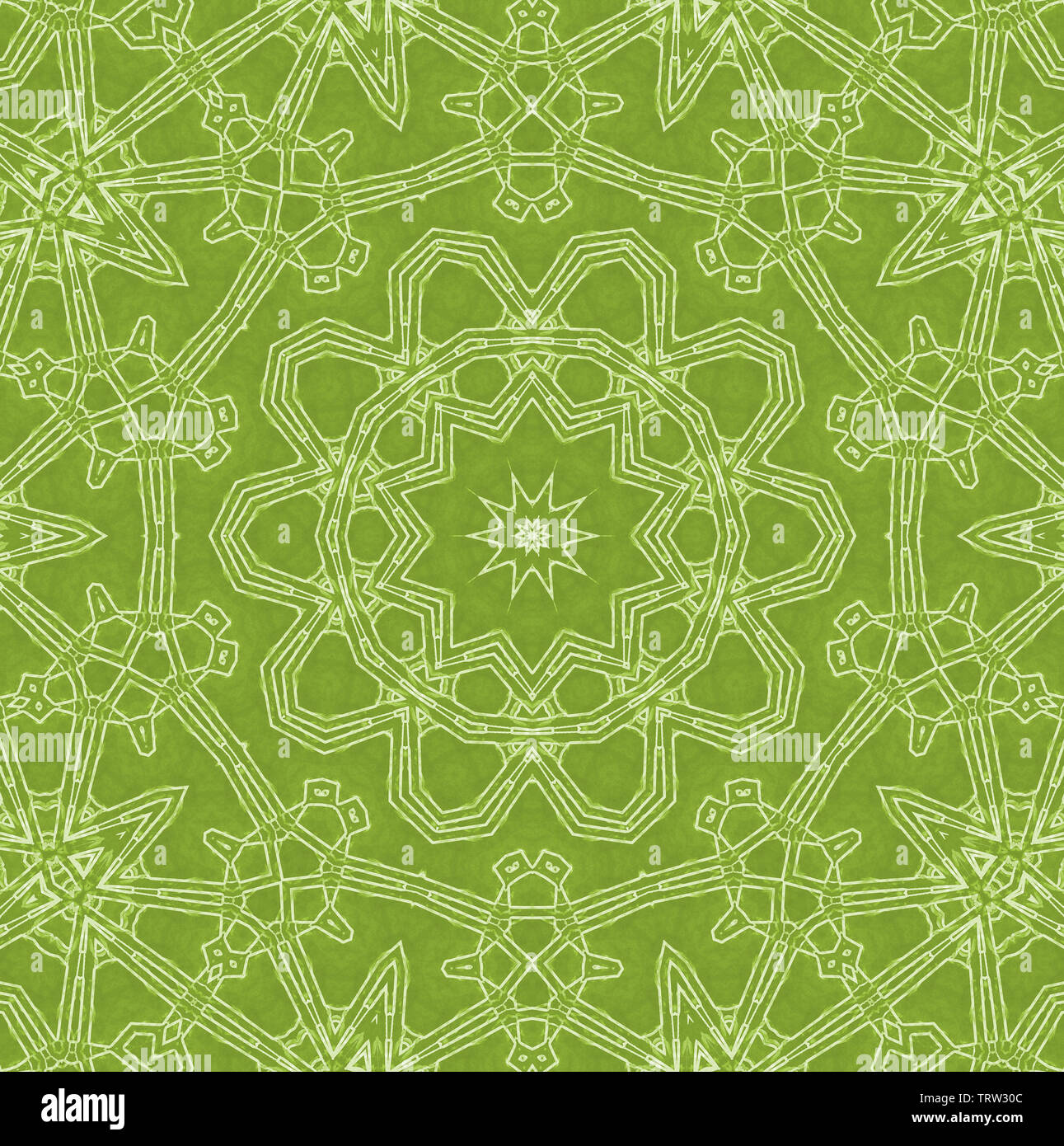 Abstract white pattern on green background Stock Photo - Alamy