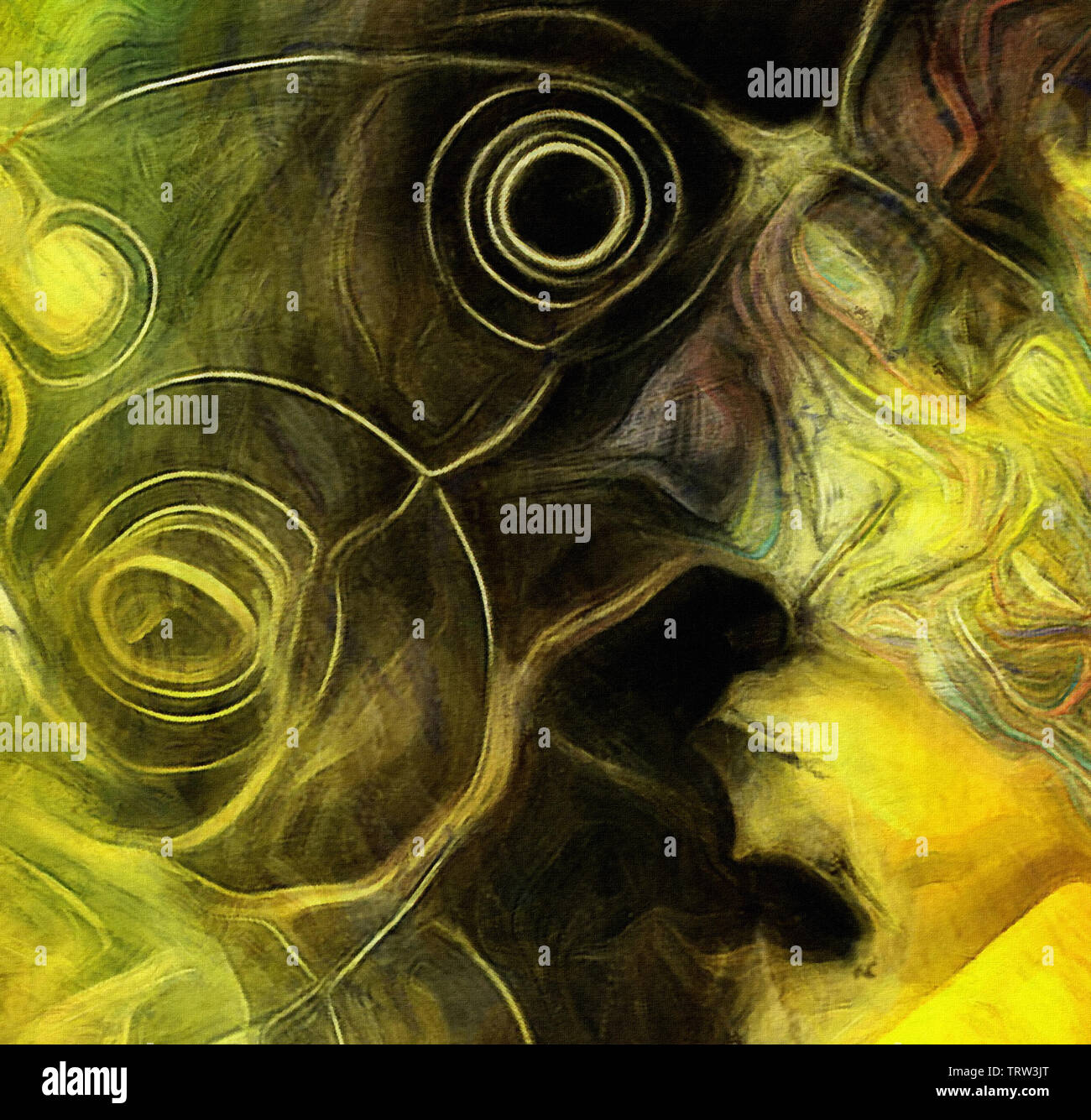 Colorful Abstract Painting. Curves in colors Stock Photo - Alamy