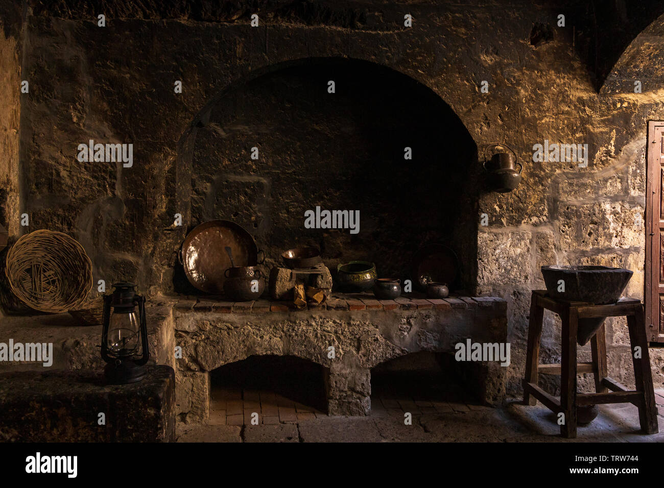 Kitchen details in the Monasterio de Santa Catalina, monastery ...