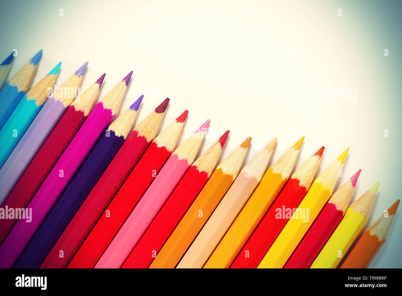 Assortment color pencils isolated on white background Stock Photo - Alamy