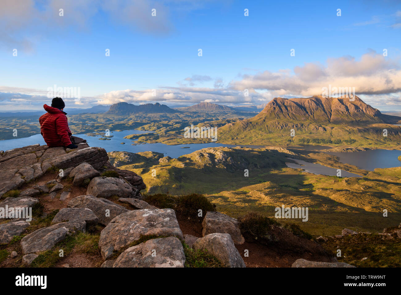 View from stac pollaidh towards cul mor and suilven hi-res stock ...