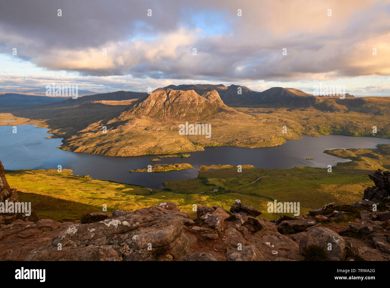 View From Stac Pollaidh Looking Towards Loch Lurgainn Sgorr Tuath And