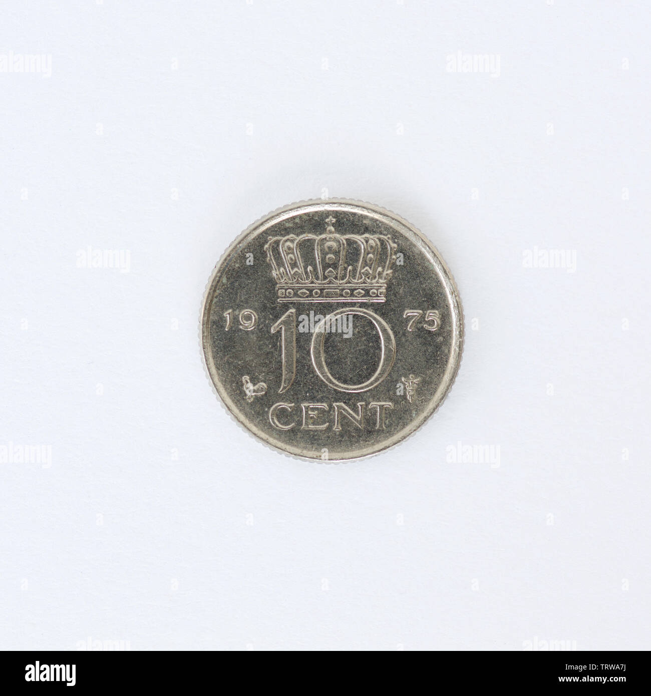 Netherlands 10 Cents - Juliana Coin - 1975 Stock Photo - Alamy