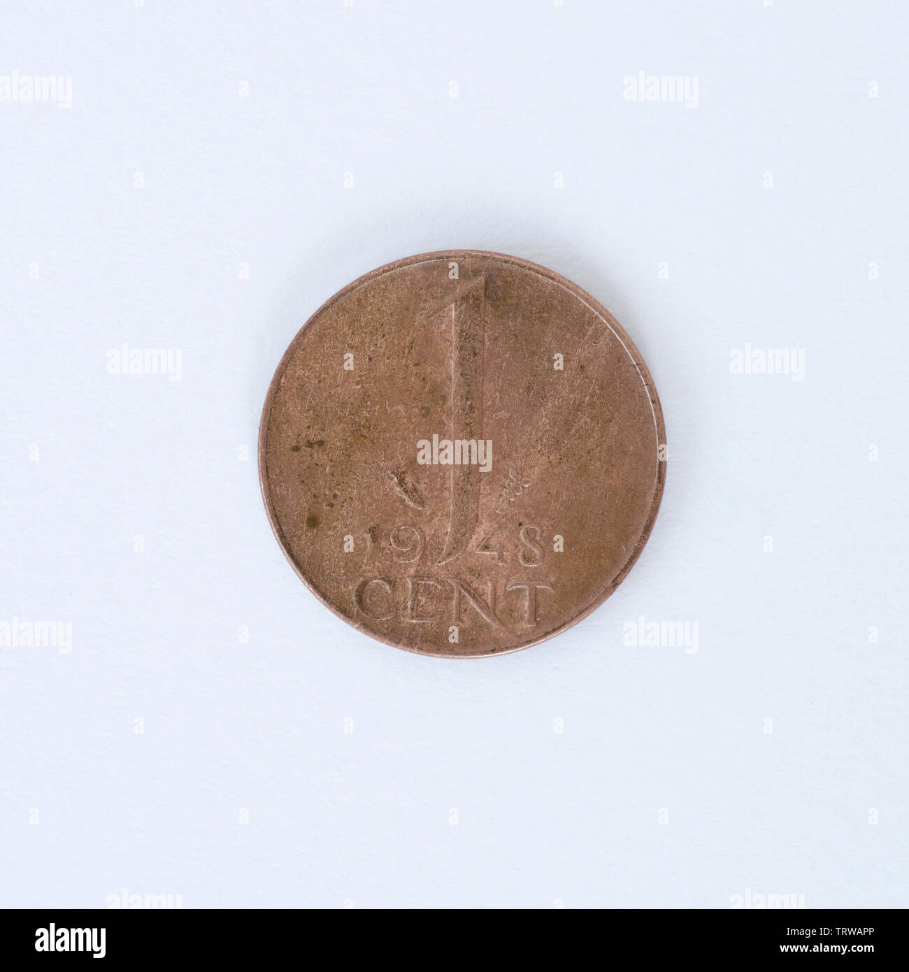 Netherlands 1 cent coin - 1948 Stock Photo - Alamy