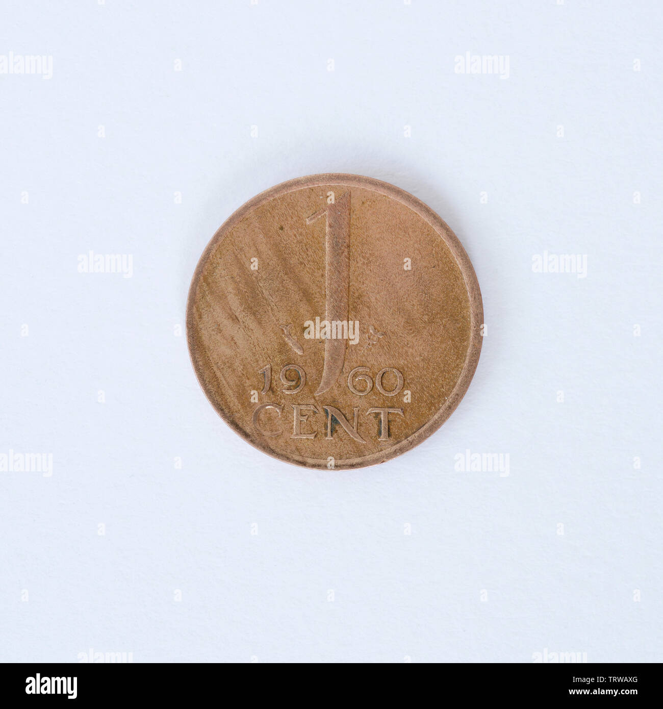 Netherlands 1 cent coin - 1960 Stock Photo - Alamy