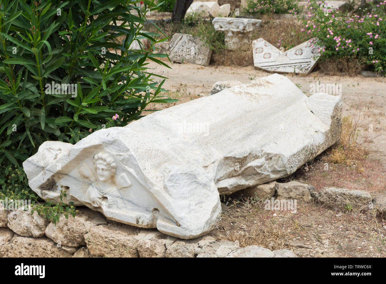 Relief on a sarcophagus in Al Bass archaeological site's cemetery, Tyre ...