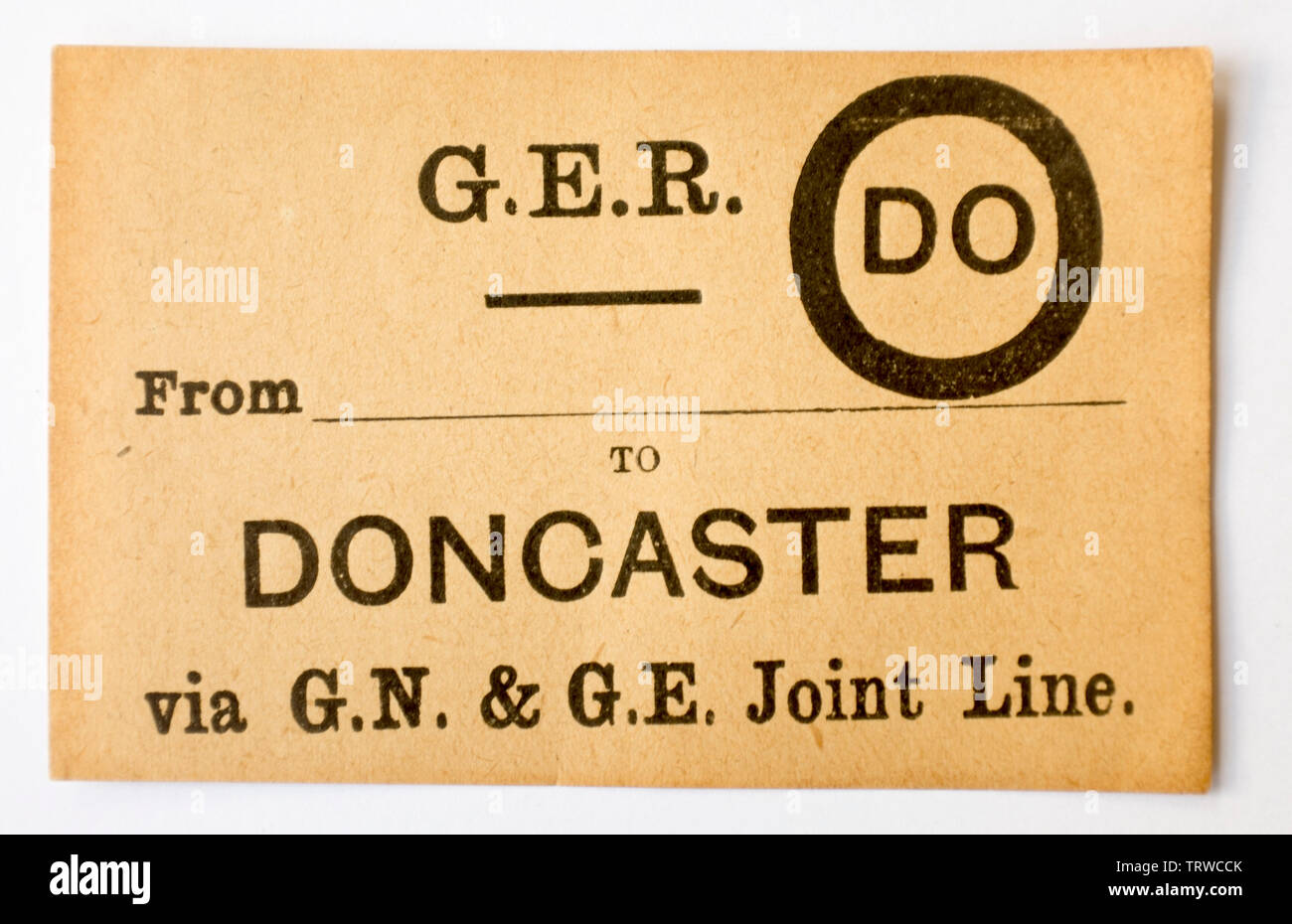 Great Eastern Railway Luggage Destination Label Stock Photo - Alamy