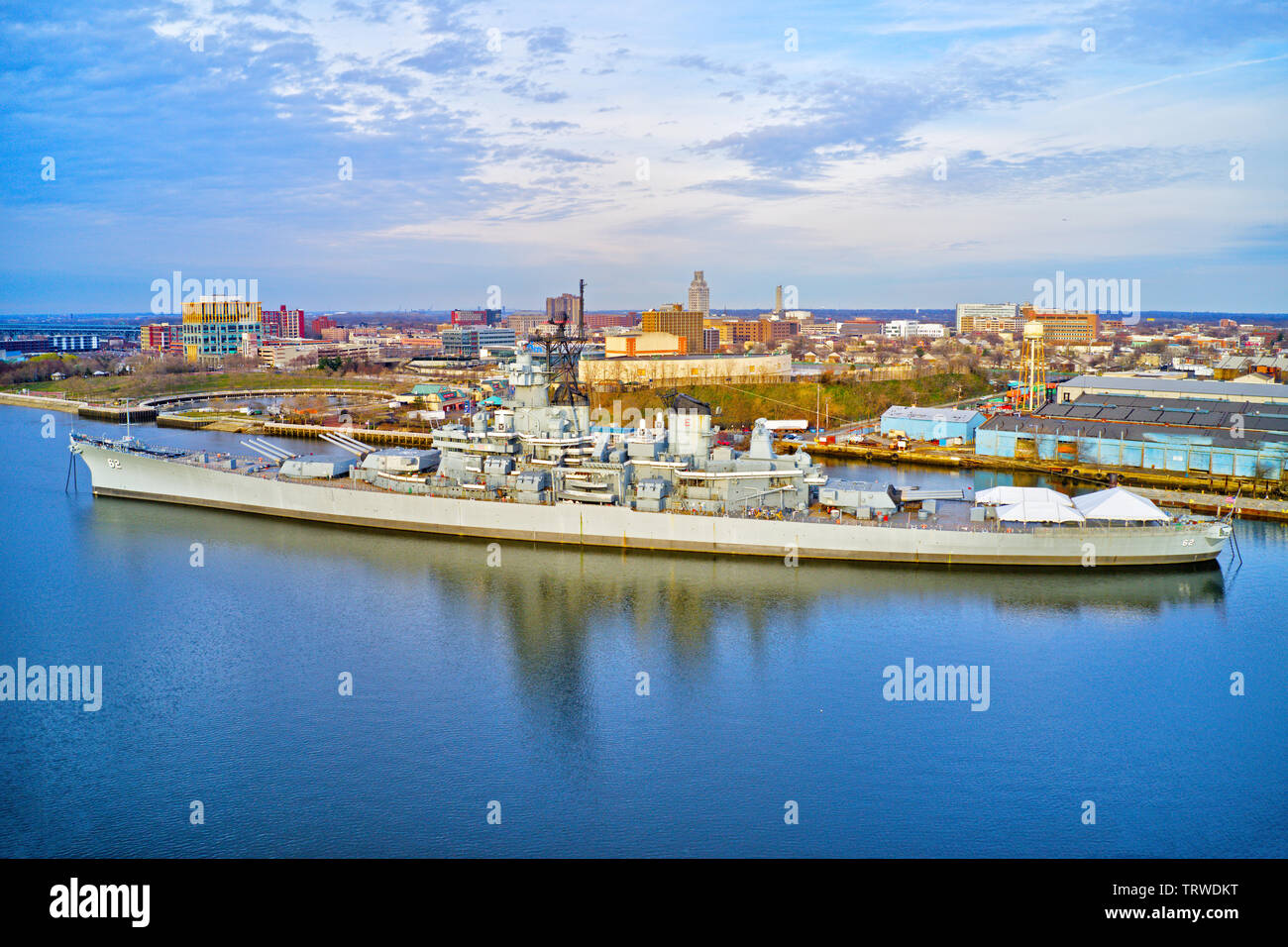 Aerial View of Battleship New Jersey Museum Stock Photo - Alamy
