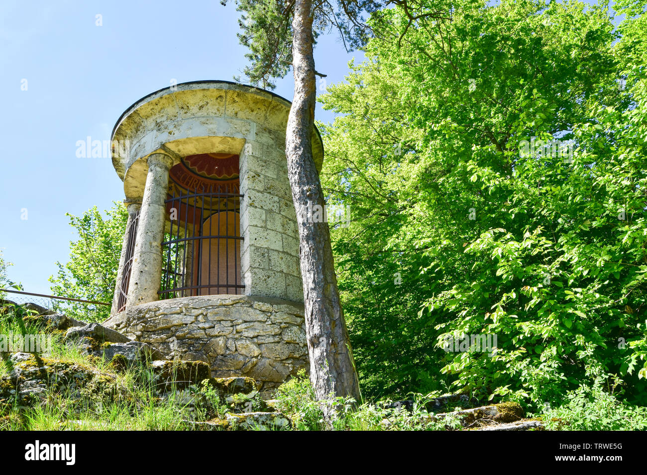 Round stone pavilion at the military cemetery near Beuron Stock Photo ...