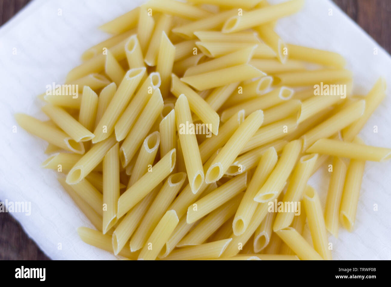 pasta,dry pasta on a napkin,close-up Stock Photo - Alamy