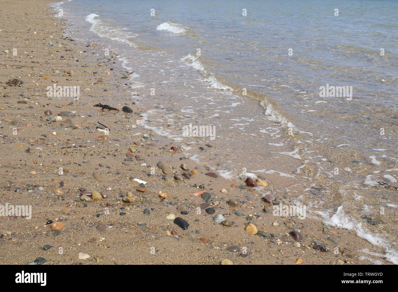 Surf on the beach near Brodick, Isle of Arran, Sotland, United Kingdom ...