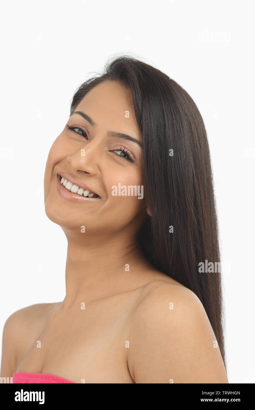 Portrait of an Indian pretty woman smiling Stock Photo - Alamy